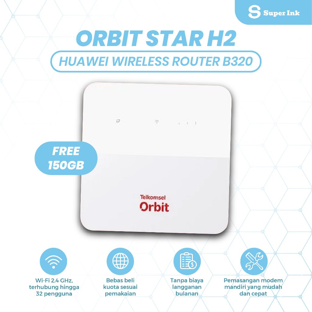 Jual Telkomsel Orbit Star H2 Modem WiFi 4G Best High Speed Huawei B320 ...