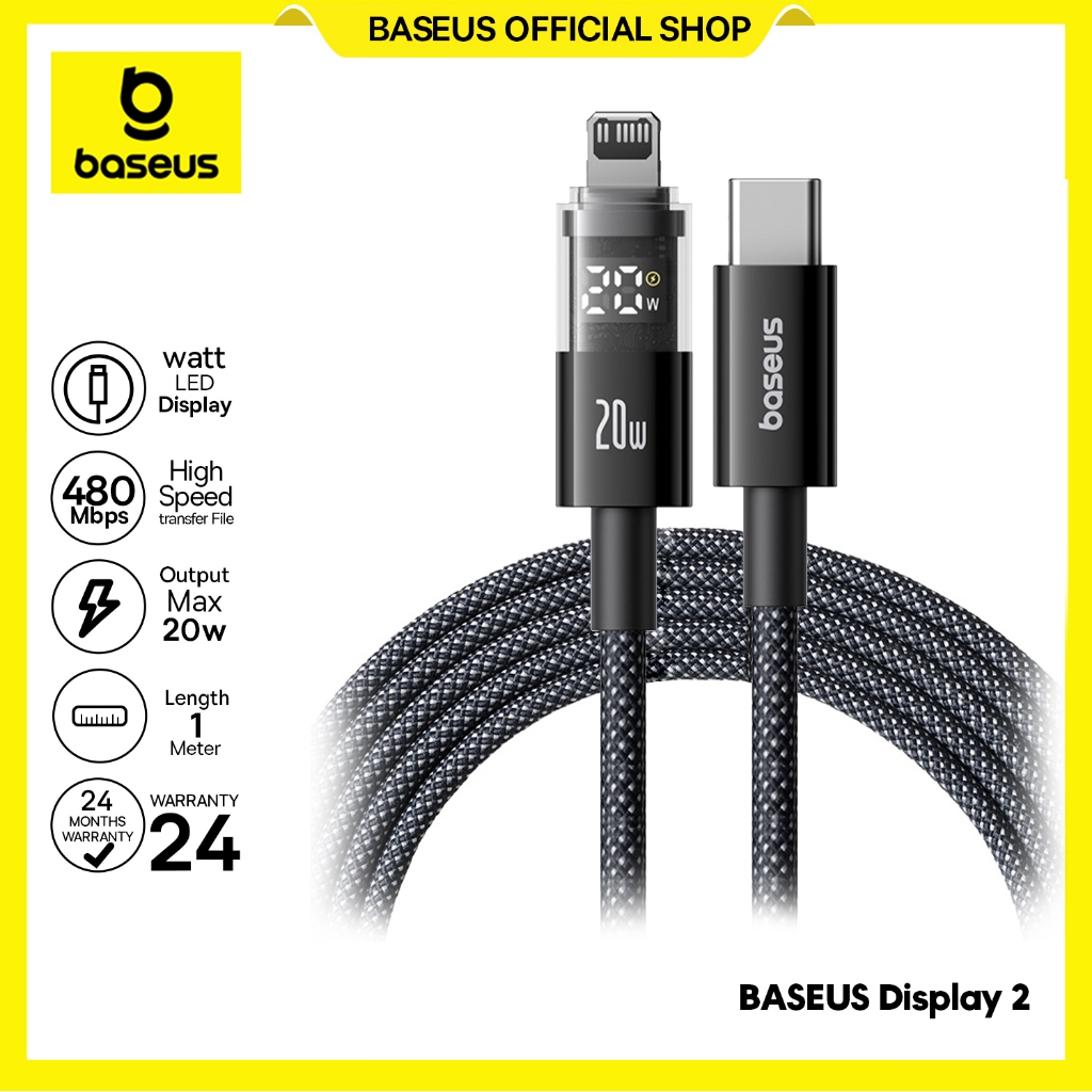 Jual Baseus Cable Data Display Type-C to Lighting iP 20W Fast Charging ...