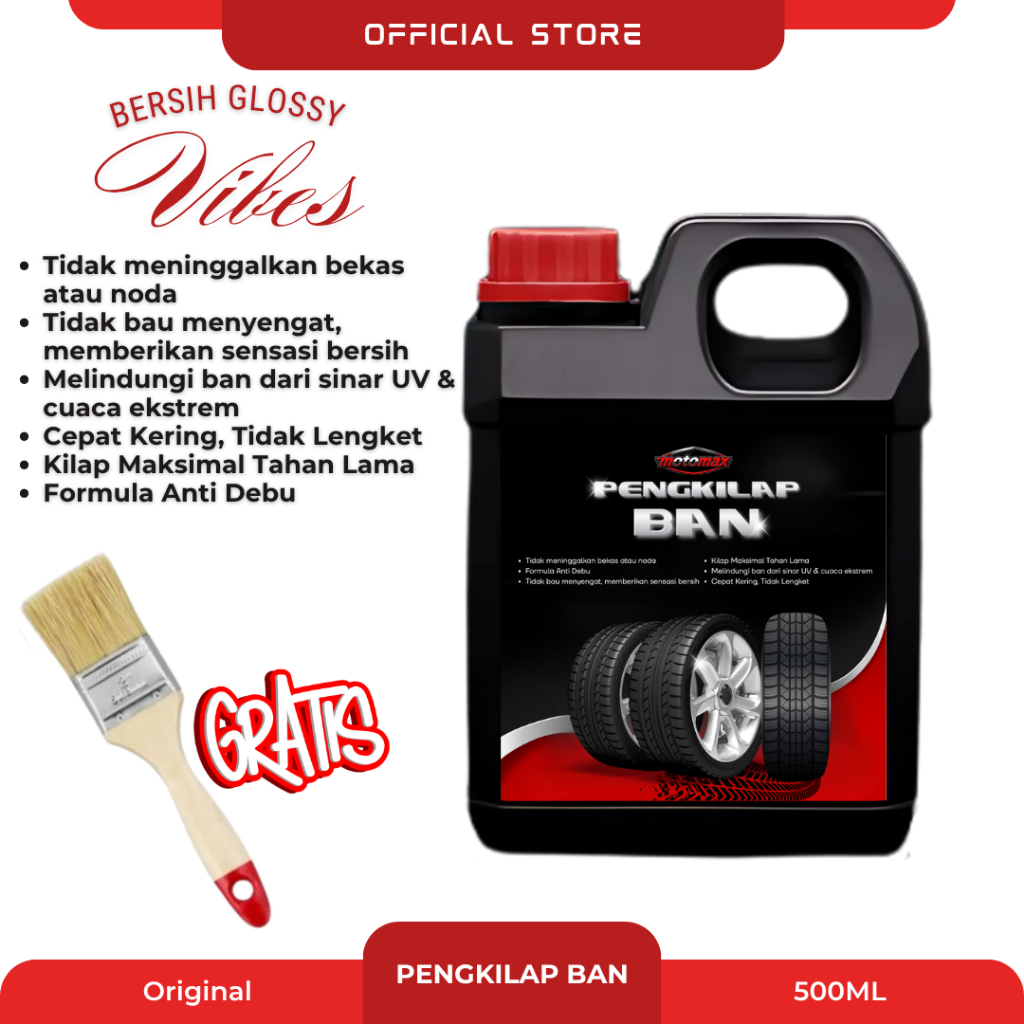 Jual Motomax Semir Ban 500 ml Semir Ban Mobil Dan Motor Hitam Wet Look ...
