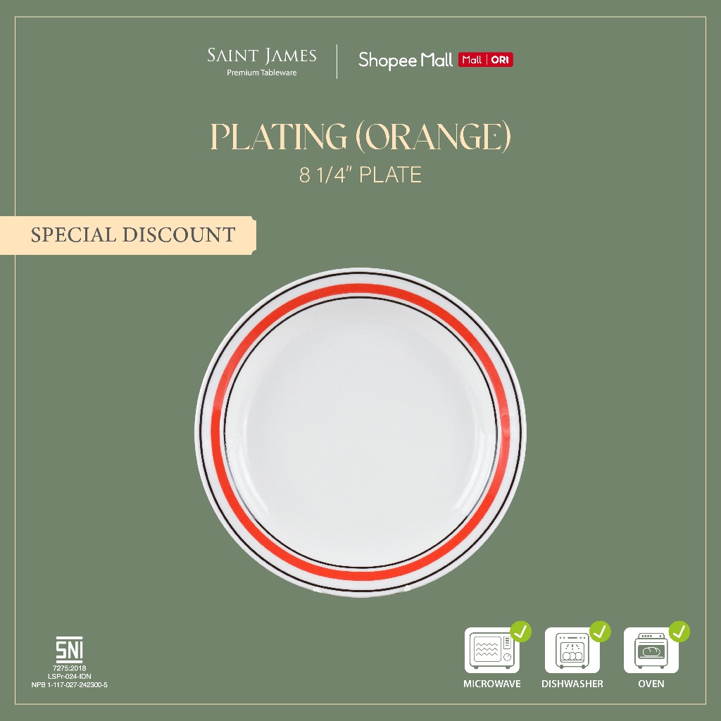 Jual Saint James 8 1/4 inch Plate (Plating) - Piring Makan | Shopee ...