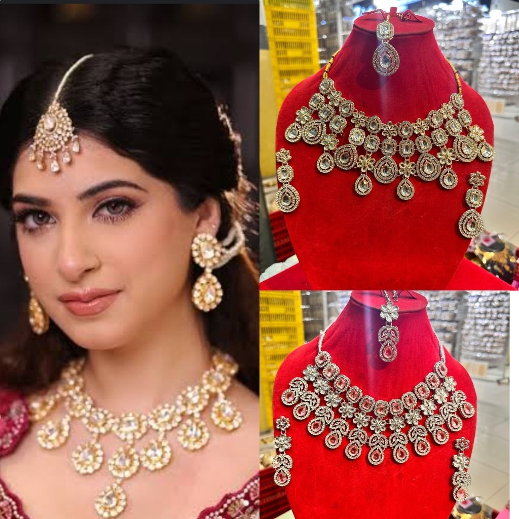 Jual Set kalung india full mata2/set kalung india polki/kalung india ...