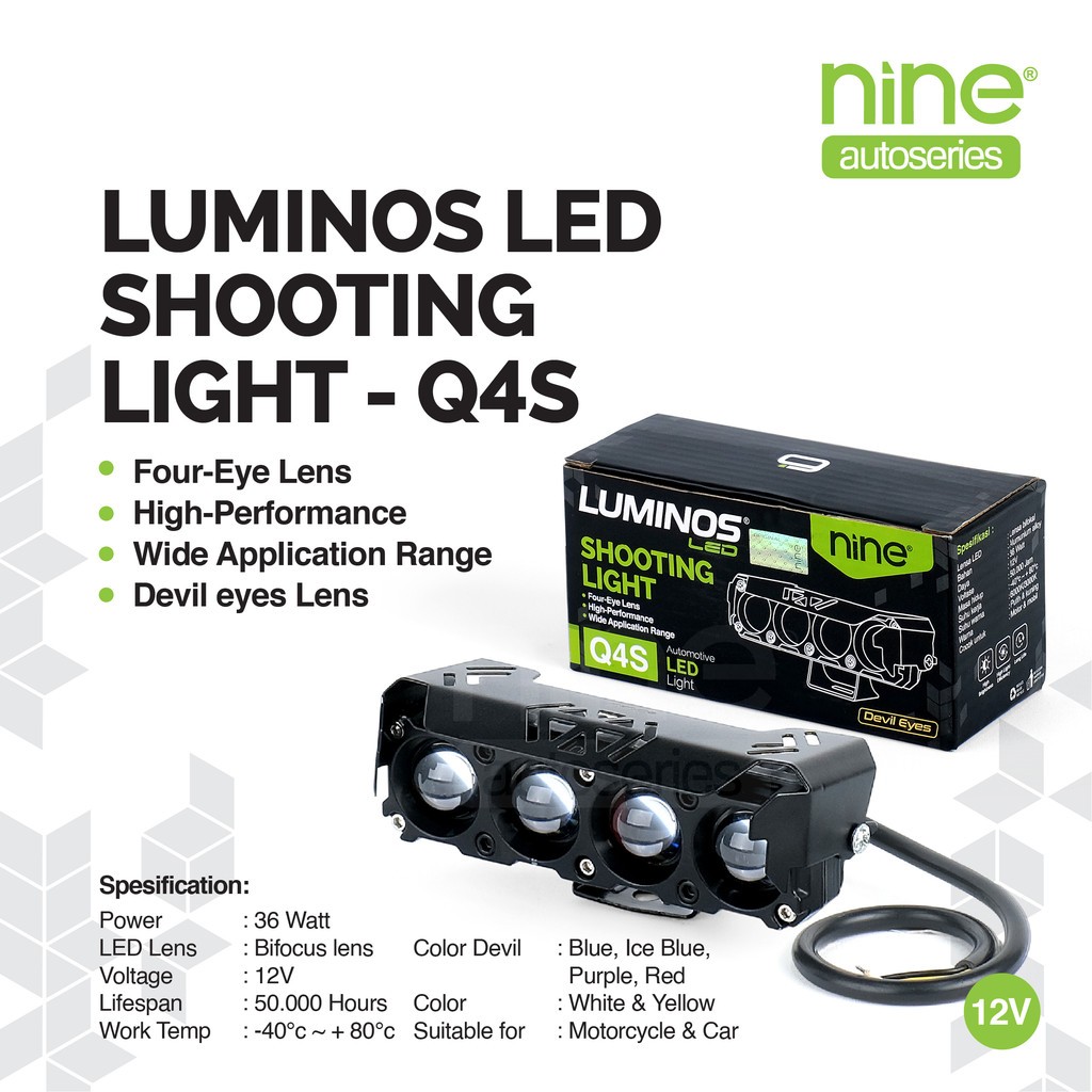 Jual LUMINOSLED Lampu Tembak 36W SQL 4 Mata Super Terang Devil Mobil ...