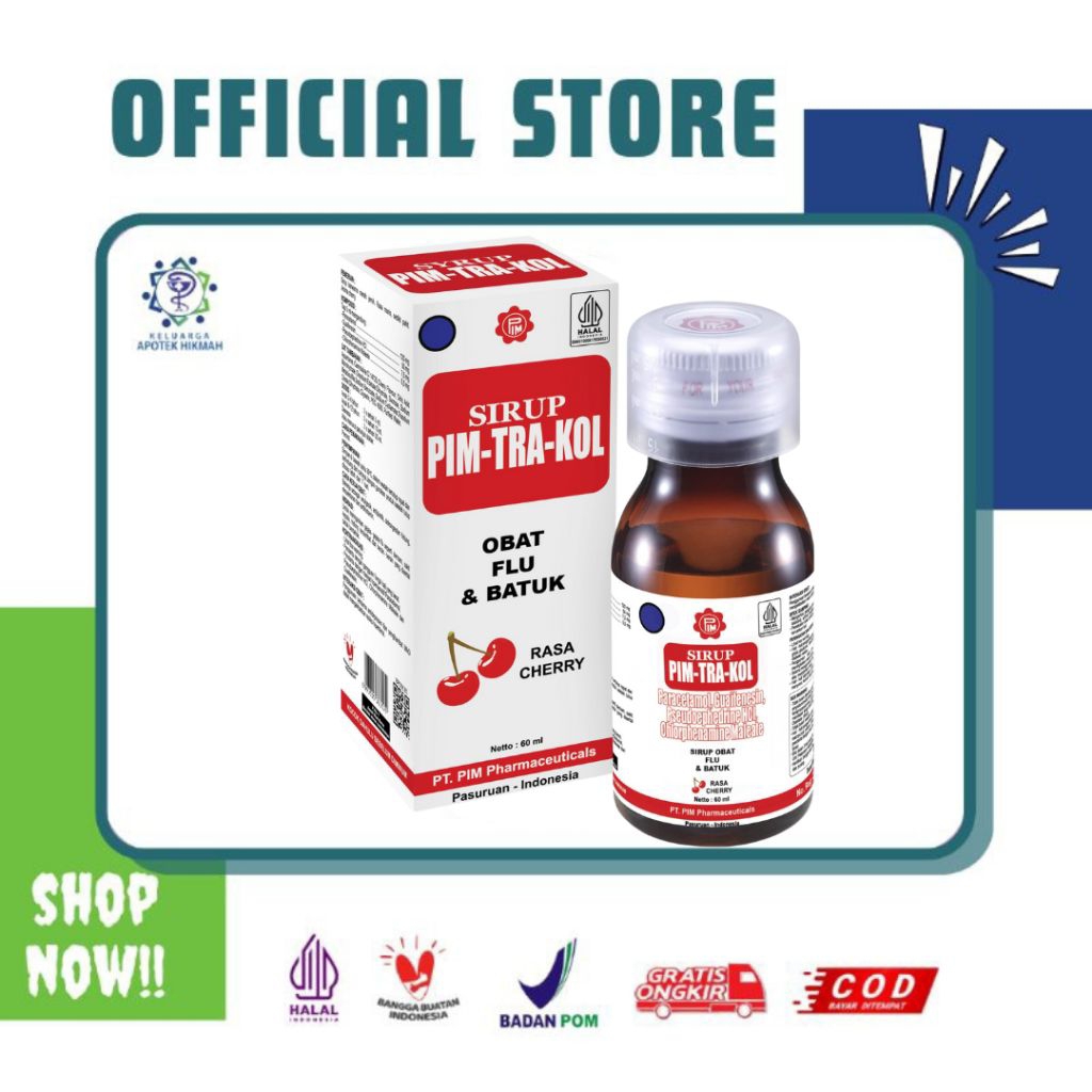 Jual Pimtrakol syrup kids demam batuk flu pilek anak suplemen kesehatan ...