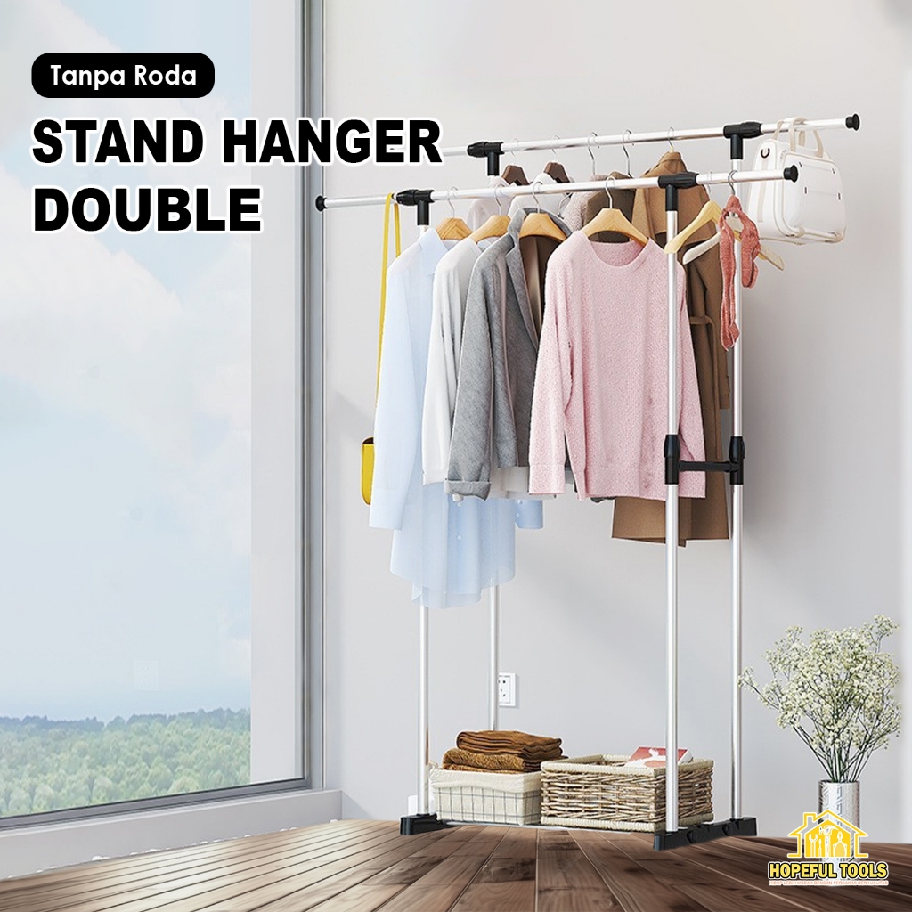 Jual Double Cloth Hanger / Rak Gantungan Baju Pakaian / Jemuran Baju ...