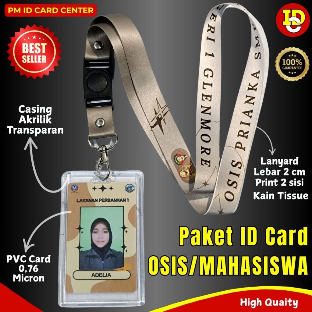 Jual ID Card Lanyard OSIS Pelajar Mahasiswa BEM Hima KKN Mpk Pramuka ...
