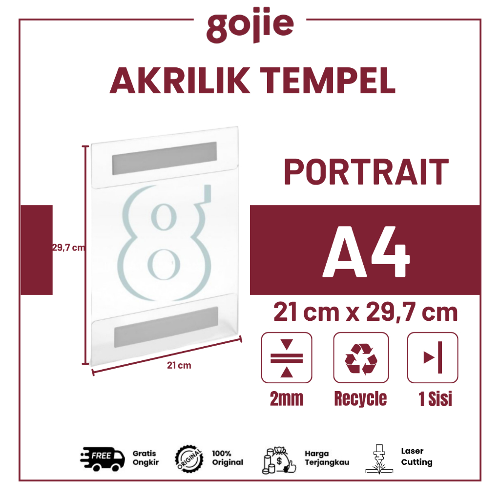 Jual AKRILIK BROSUR TEMPEL DINDING UKURAN A4 PORTRAIT I ACRYLIC WALL A4 ...