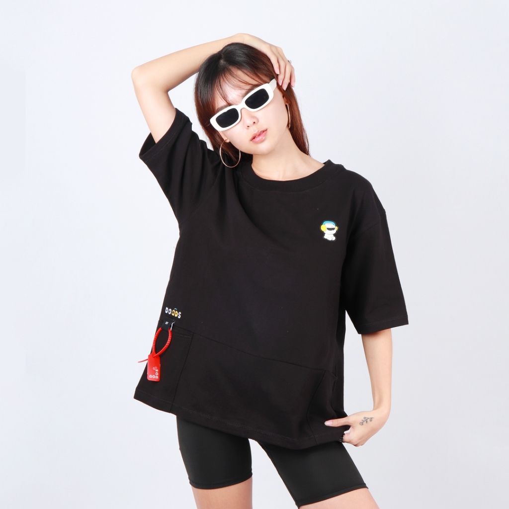 Jual DODDS Oversize T-shirt Unisex - Basic Pocket Tee (Black) | Shopee Indonesia