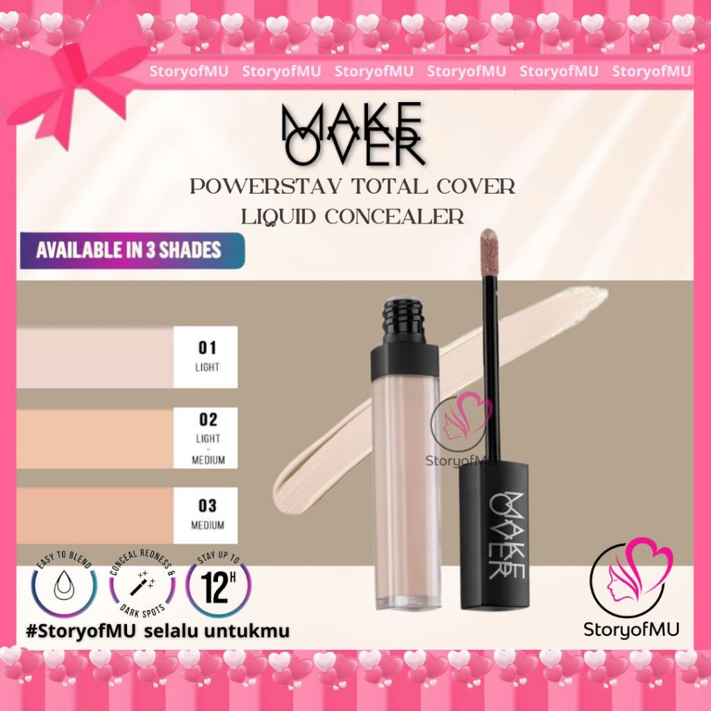 Jual ️ StoryofMU ️ MAKE OVER Powerstay Total Cover Liquid Concealer 6.5 ...
