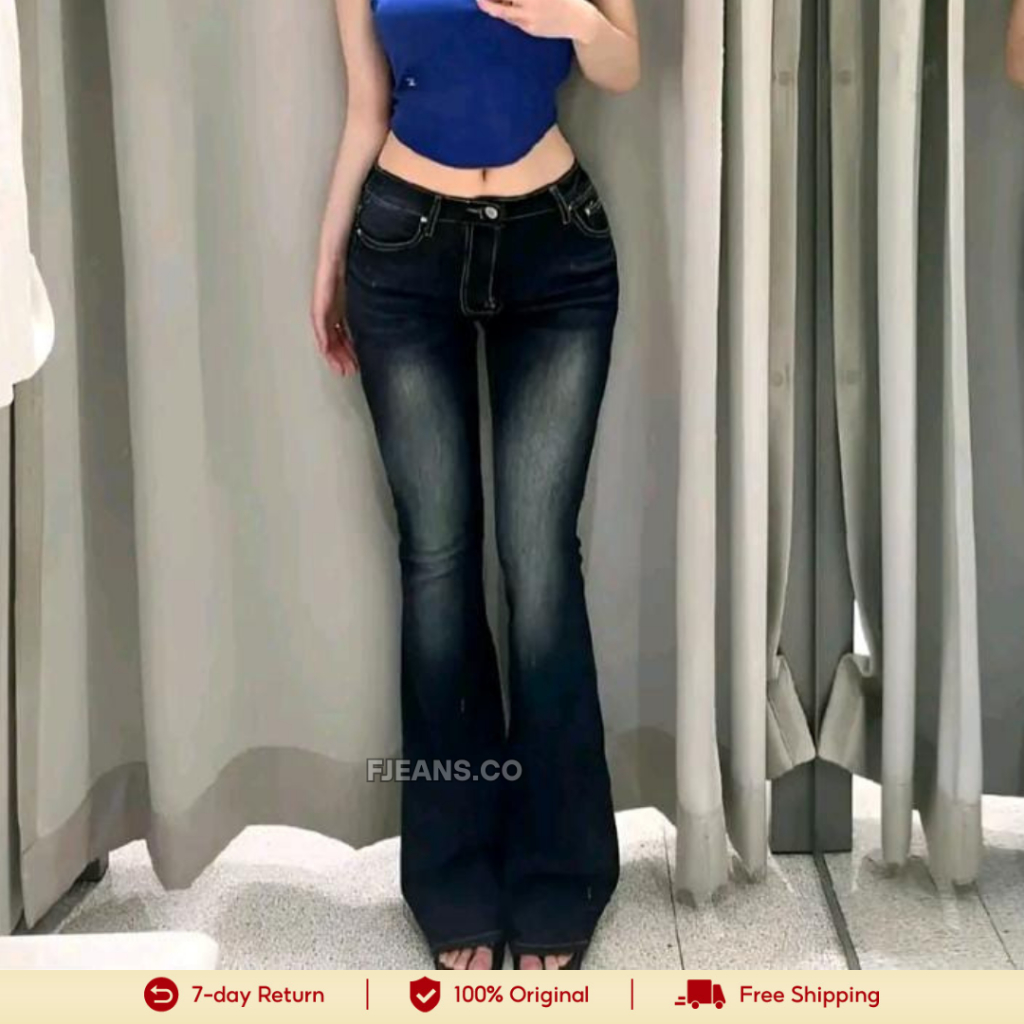 Jual Highwaist Cutbray Jeans Retro - Celana Jeans Cutbray Premium ...