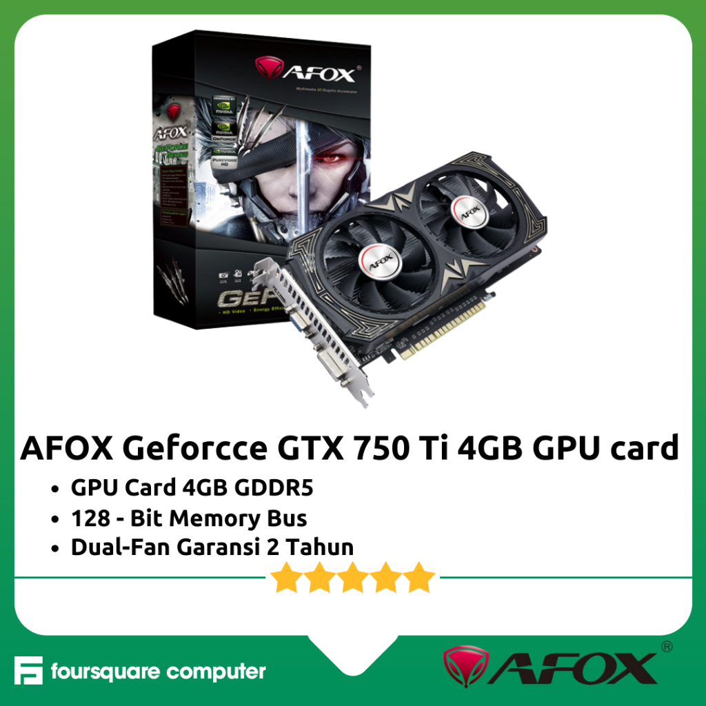 Jual Afox Geforce GTX 750 Ti 4GB GDDR5 128 Bit VGA GPU Graphics card ...