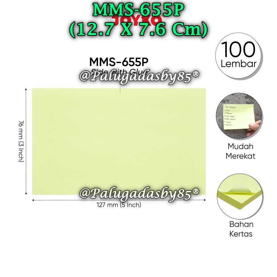 Jual (1 Set) GROSIR Memo Stick JOYKO MMS-655P 127 x 76 / Sticky Note Joyko Soft Color MMS-655P ...