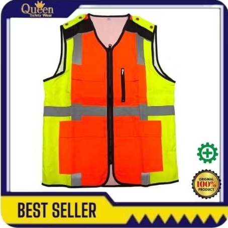 Jual ROMPI SAFETY BAHAN TASLAN KOMBINASI WARNA / CUSTOM SAFETY VEST ...