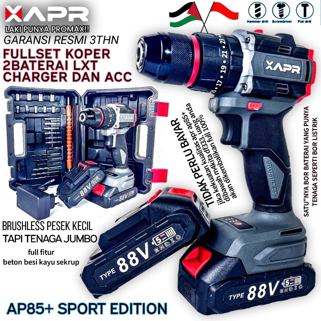 Jual GARANSI 5 TAHUN AP85+ BOR APR CHUK BESI 3MODE 2BATRE BOX KOPER ...