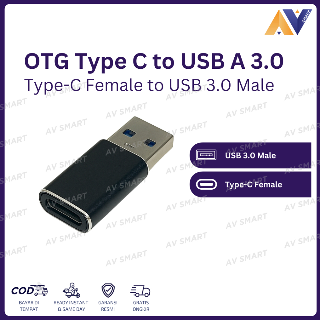 Jual OTG USB Type C Female to USB A 3.0 Male Adapter Converter Konektor ...