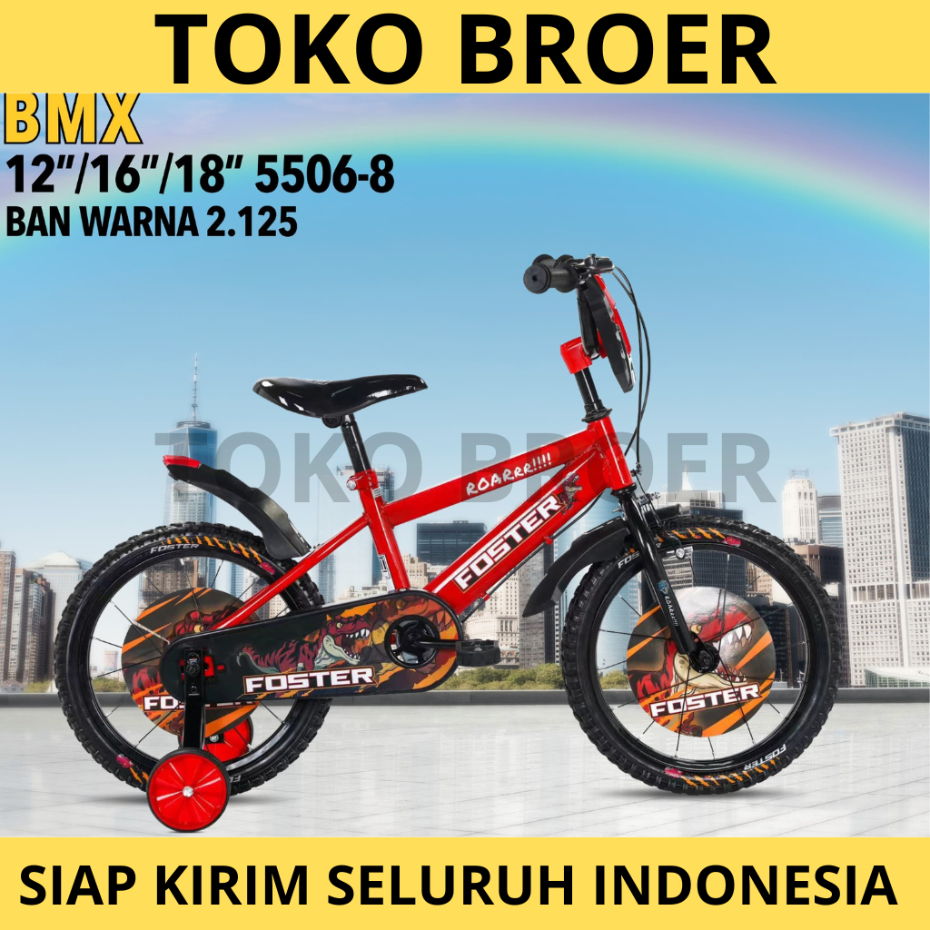 Jual SEPEDA ANAK BMX MERK FOSTER 5506-8 UK.12 16 18 | Shopee Indonesia