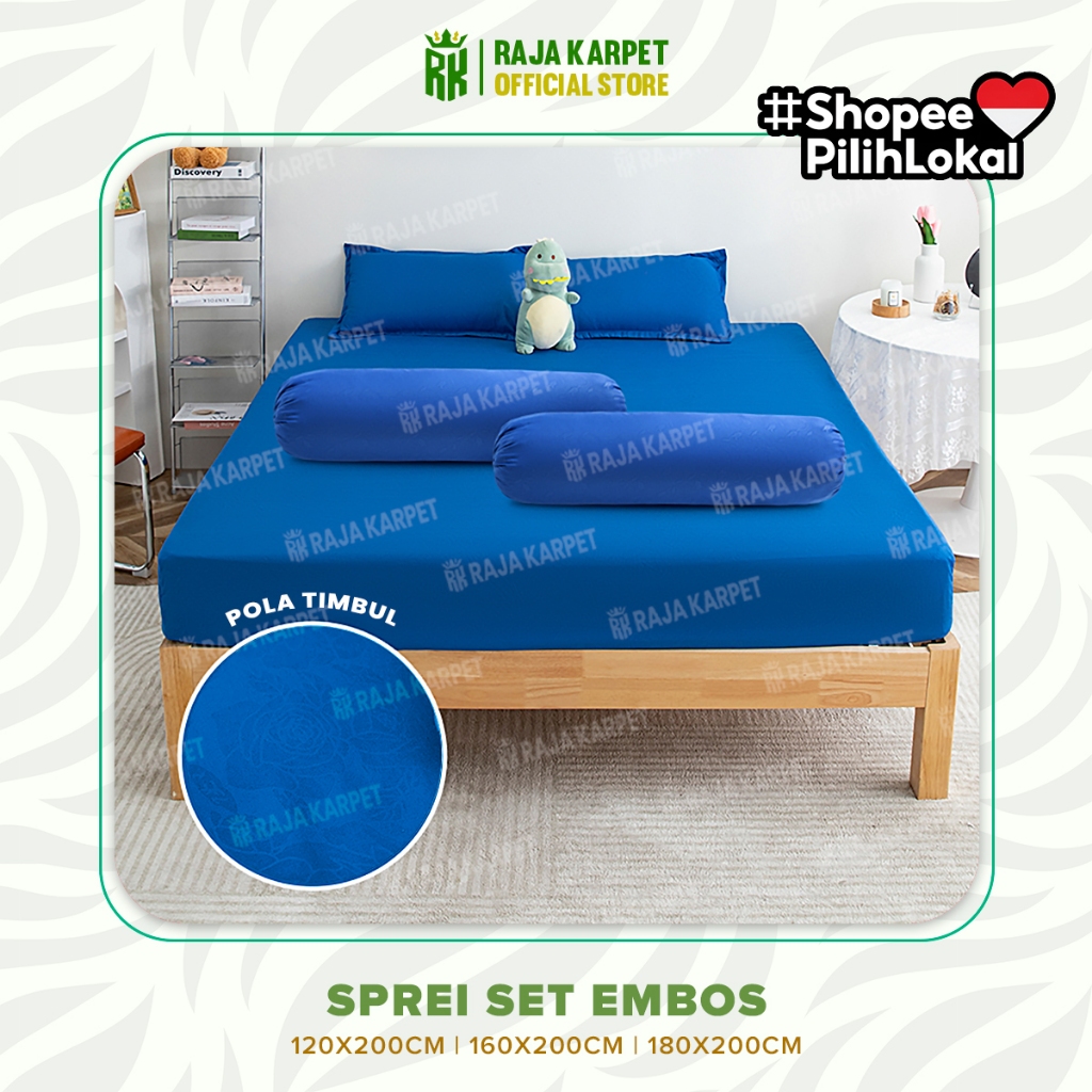 Jual RAJA KARPET - Set Sprei Polos Embos Sarung Bantal Guling Ukuran ...