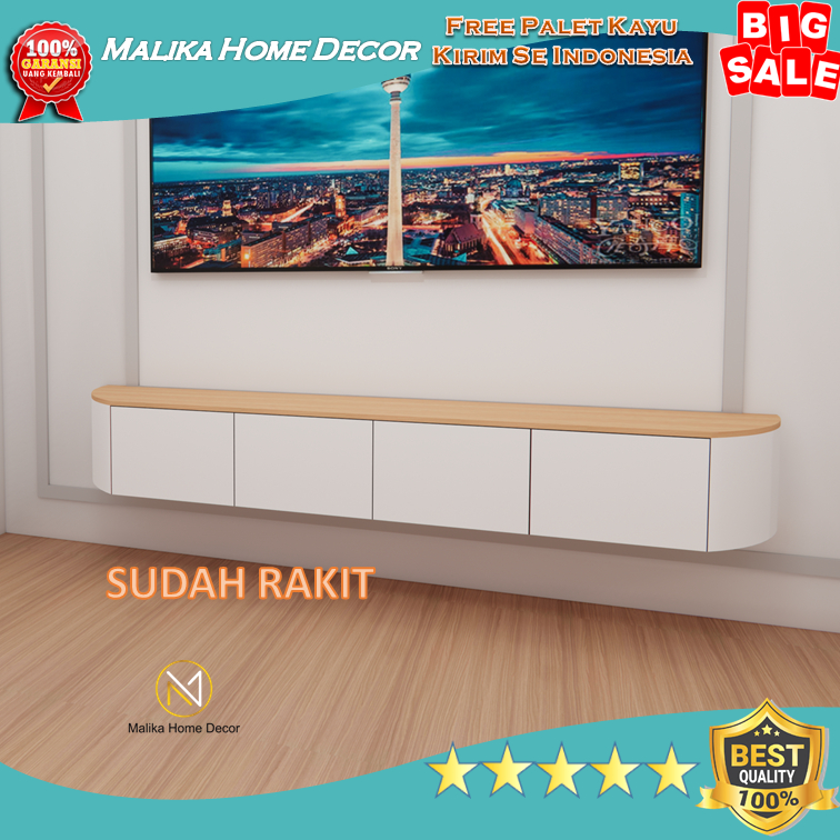 Jual mtv2 meja tv melayang lengkung meja serbaguna floating meja laci ...