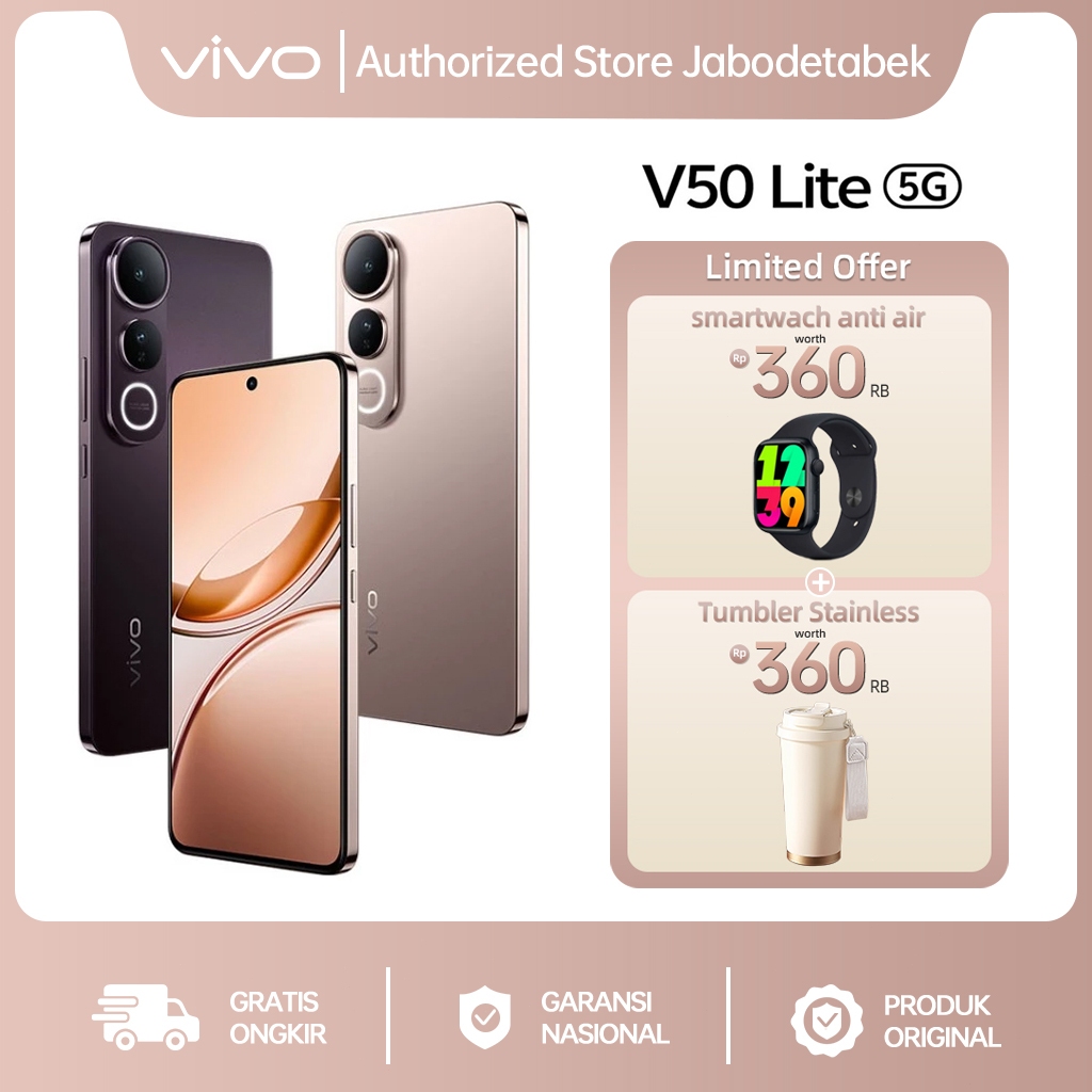 Jual vivo V50 Lite 5G Borderless Immersive Screen, Sony IMX882, 6500mAh Battery+90W Flashcharge ...