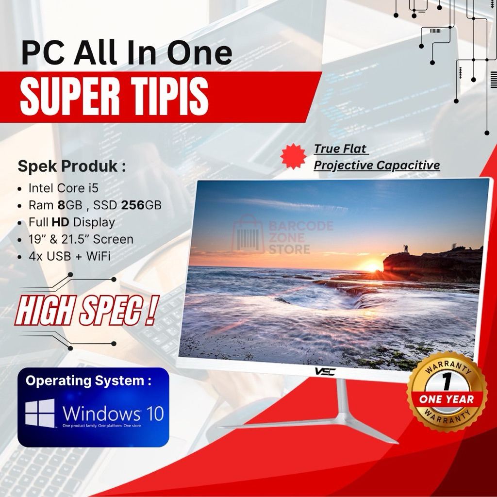 Jual PC All-in-One VSC HD Super Tipis Intel Core i5 Ram 8GB SSD 256GB ...