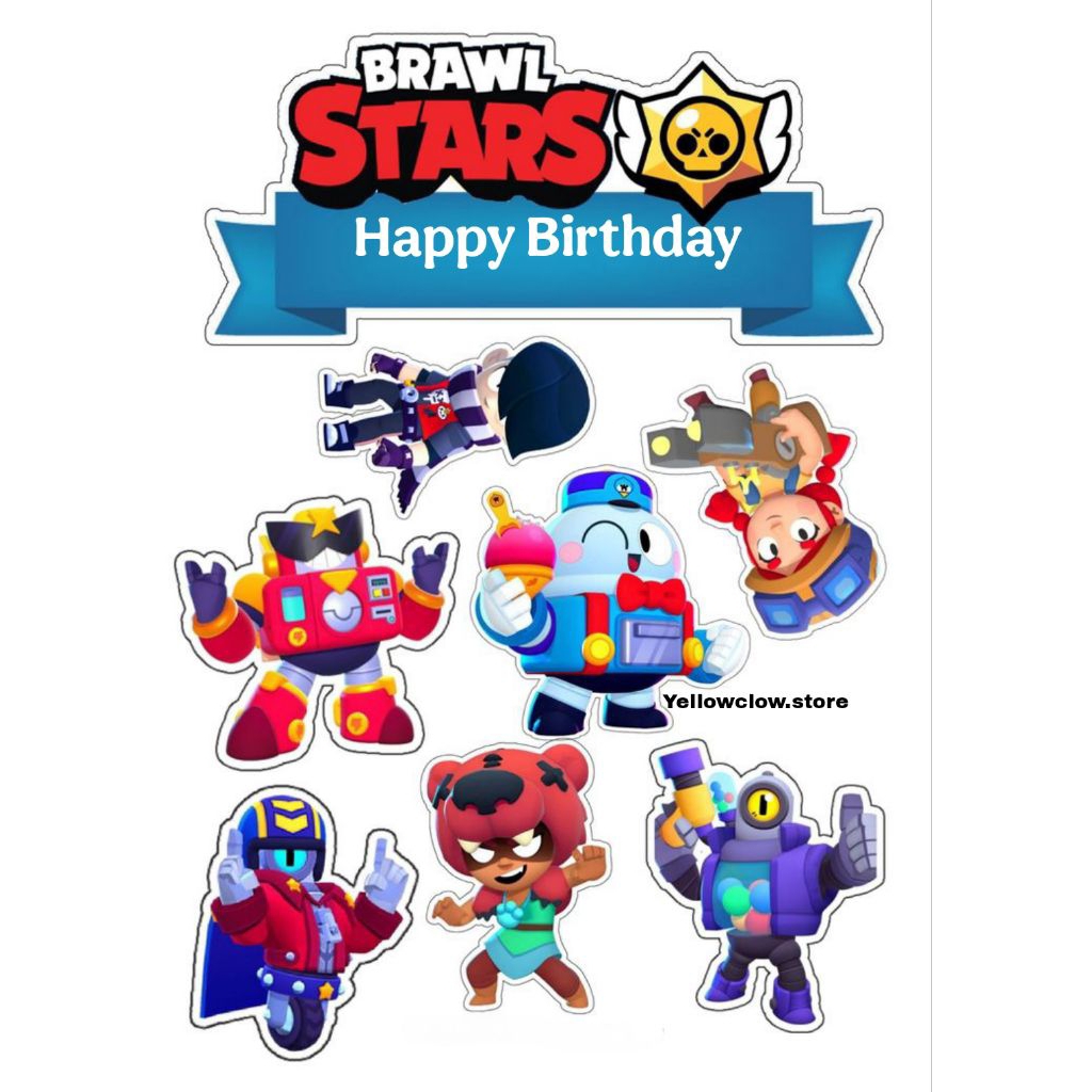 Jual Topper Cake Brawl Stars/Topper Kue Ultah Tema Brawl Stars | Shopee ...