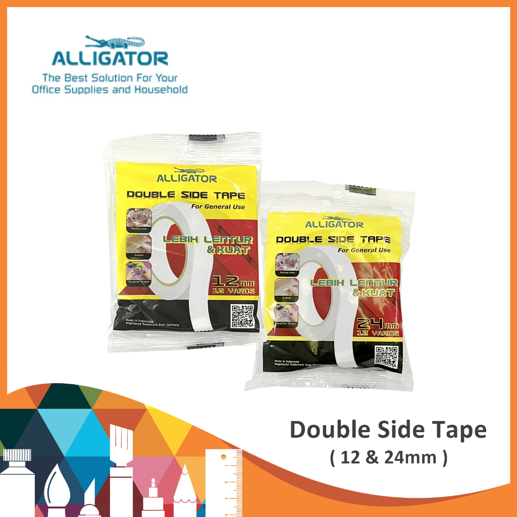 Jual Alligator Double Side Tape (12 & 24mm) / Double Tape / Double Side ...