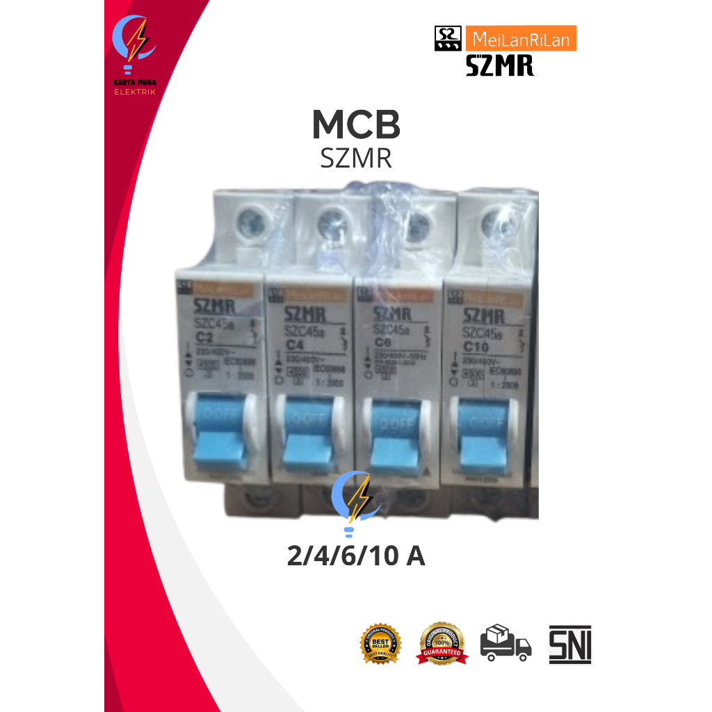 Jual MCB 1 PHASE SZMR MEILAN RILAN 2/4/6/10 A SNI | Shopee Indonesia