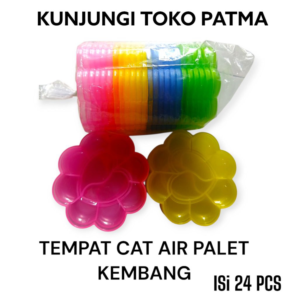 Jual TEMPAT CAT AIR PALET KEMBANG WARNA CERAH ISI 24PCS | Shopee Indonesia