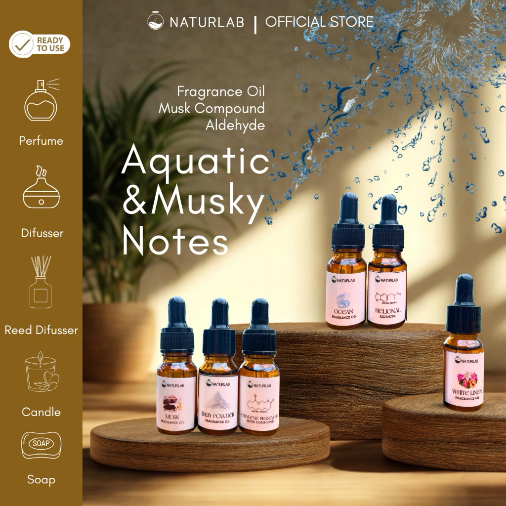 Jual (10 ML) NATURLAB Aquatic & Musky Single Notes Oil | Essential Oil ...