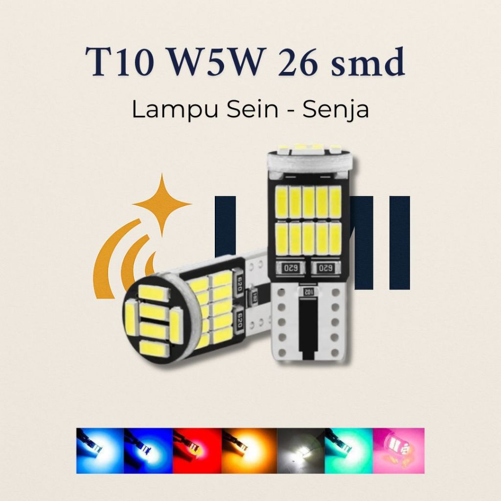 Jual Lampu LED T10 CANbus Sen 26 SMD 4014 W5W Lampu Senja Sein Rem Kota ...