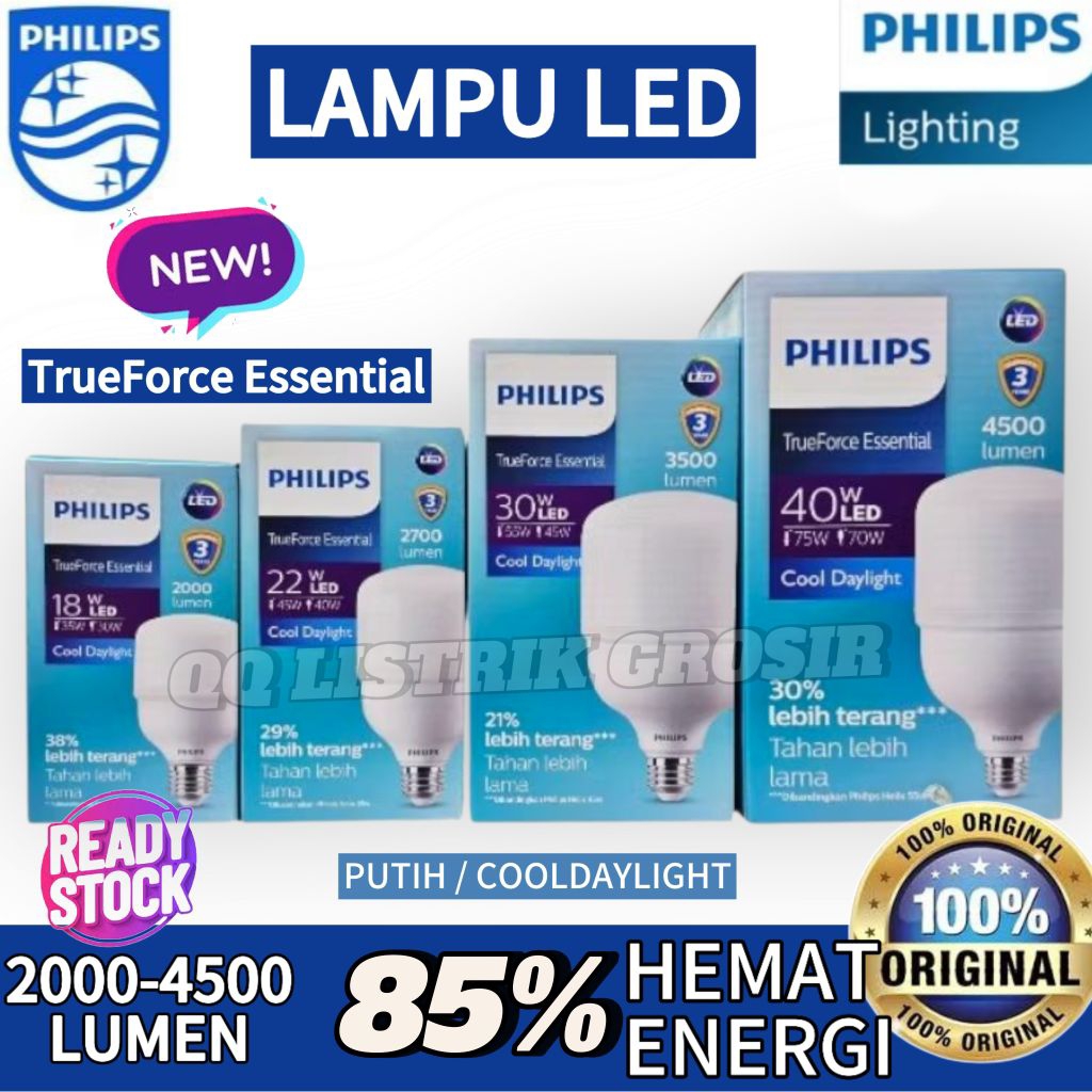 Jual Lampu LED PHILIPS TfueForce Essential 18W 22W 30W 40W Putih / cool daylight - Bohlam Tforce ...
