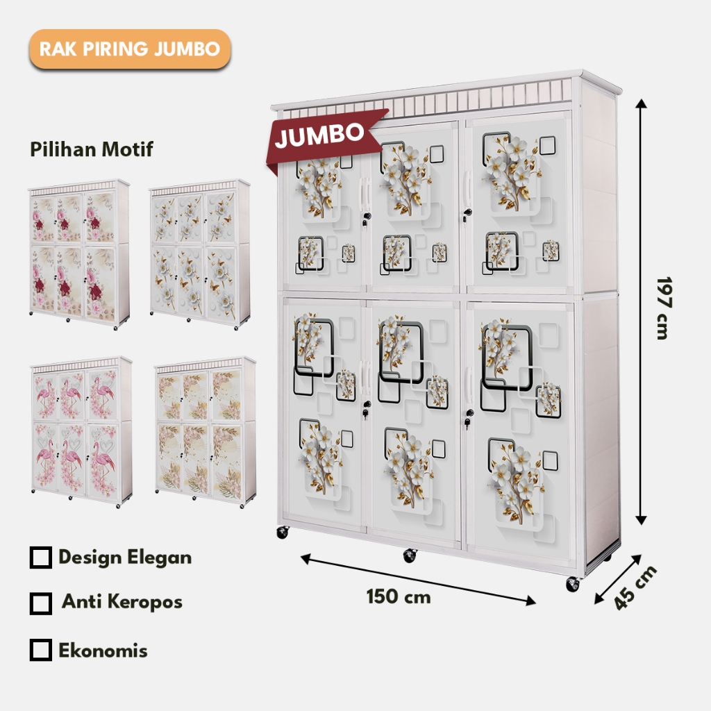 Jual RAK PIIRING JUMBO Rak Piring Besar 6 Pintu FSO Lemari makanan Rak ...
