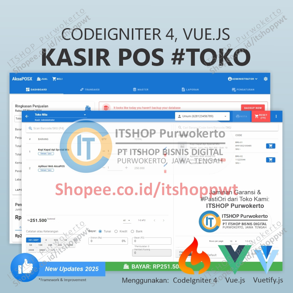 Jual Source Code Aplikasi Web Kasir Toko AksaPOSX menggunakan ...