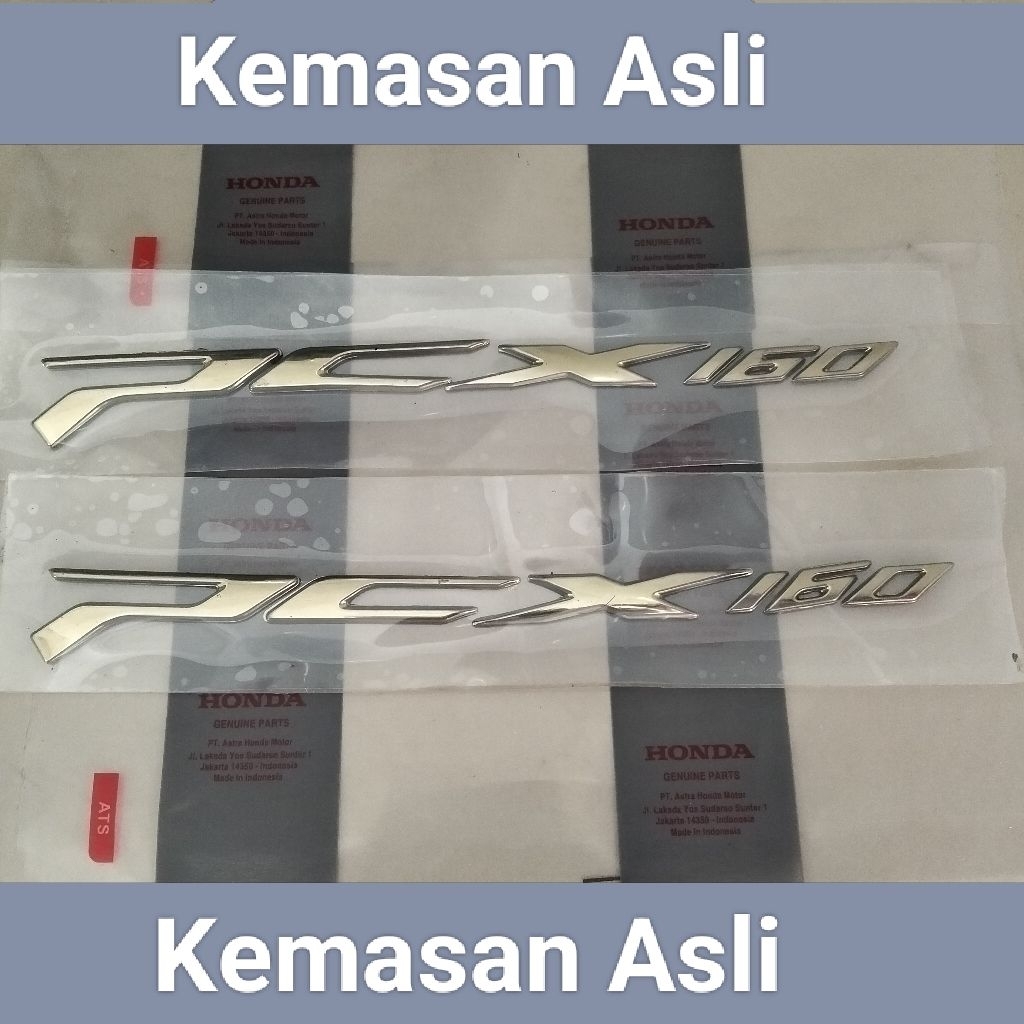 Jual Emblem pcx 160 warna silver Gold/Chrome original Kiri kanan | Shopee Indonesia