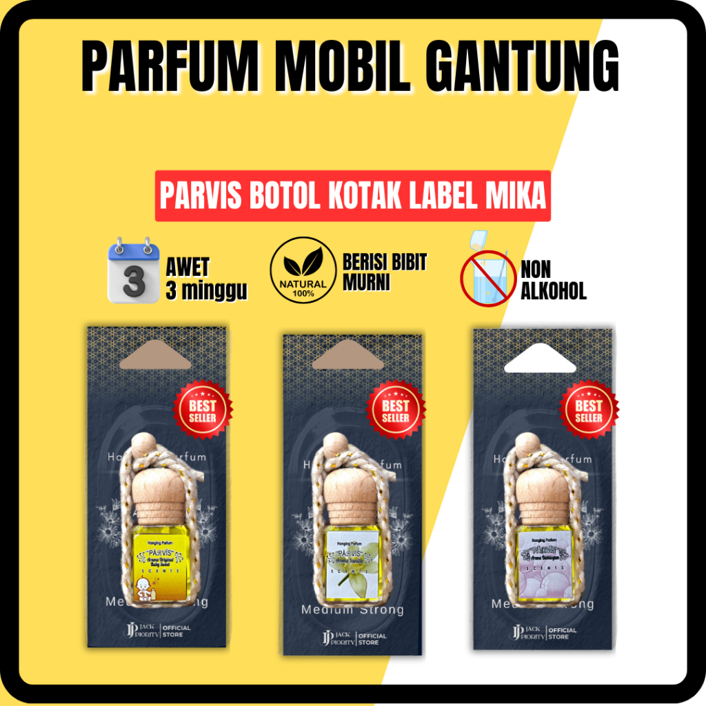 Jual PARFUM MOBIL PARVIS BOTOL KOTAK/BULAT 8 ML LABEL MIKA | Shopee ...
