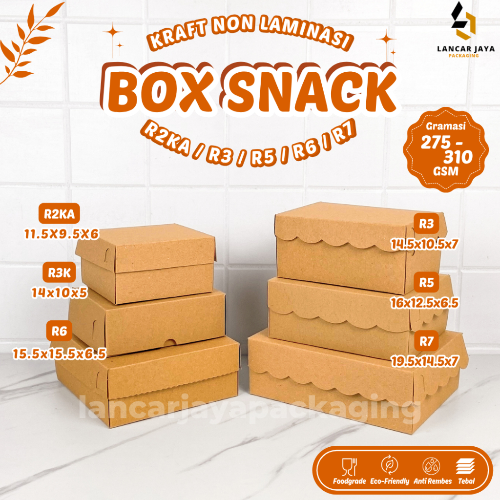 Jual Box Snack Kotak Kue Jajan Roti Dus Kemasan Makanan R2 R3 R5 R6 R7 ...