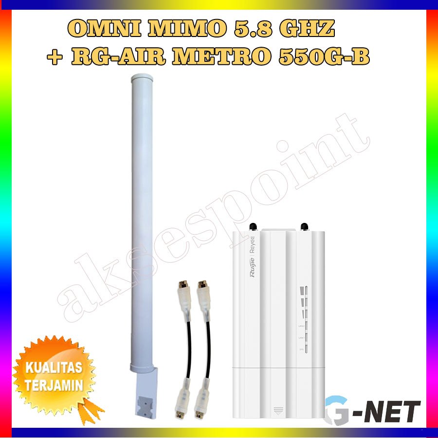 Jual Omni Mimo G-NET 13 dBi 5.8 GHz 360 Derajat Plus Ruijie RG-AirMetro550G-B air metro 550G ...