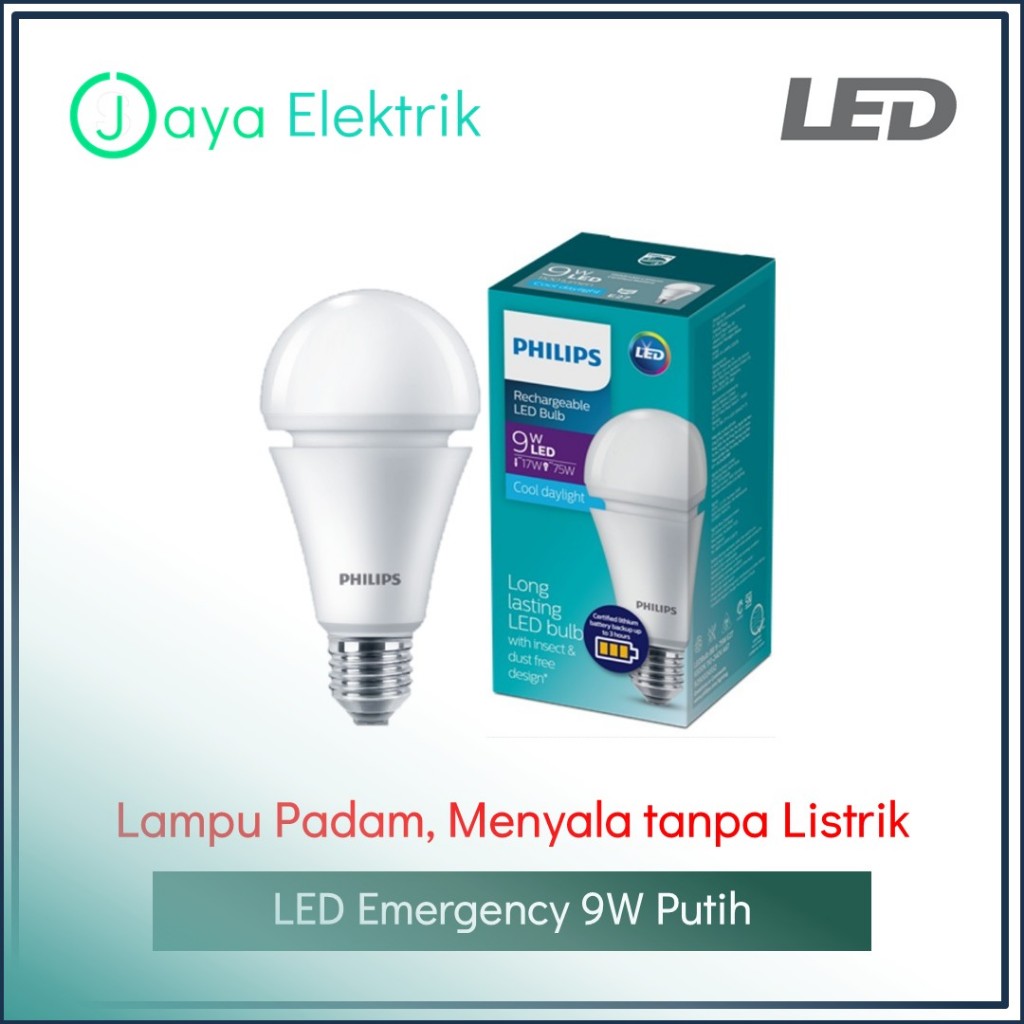 Jual Philips LED Bulb Emergency 9 Watt Putih - Rechargeable LEDBulb 9W ...