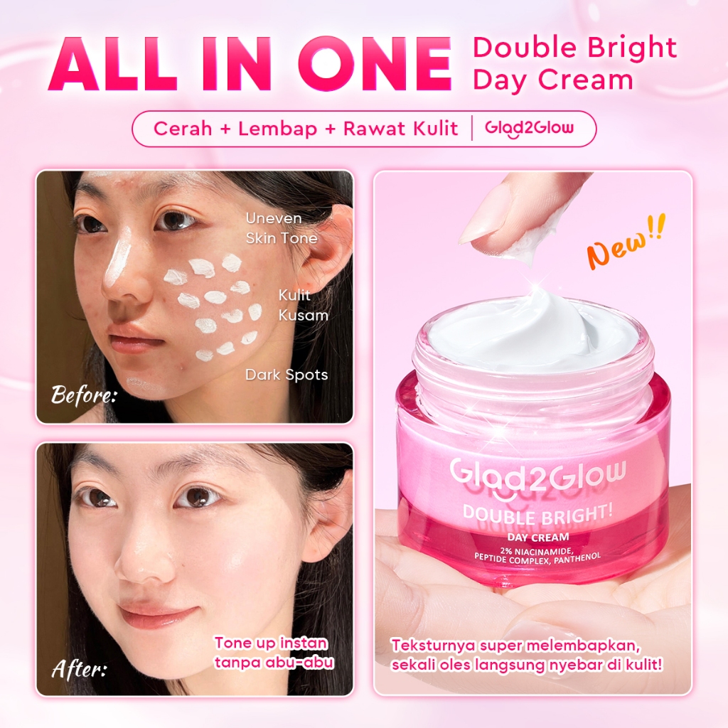 Jual [READY STOCK]Glad2Glow Double Bright Day Cream moisturizer cream ...