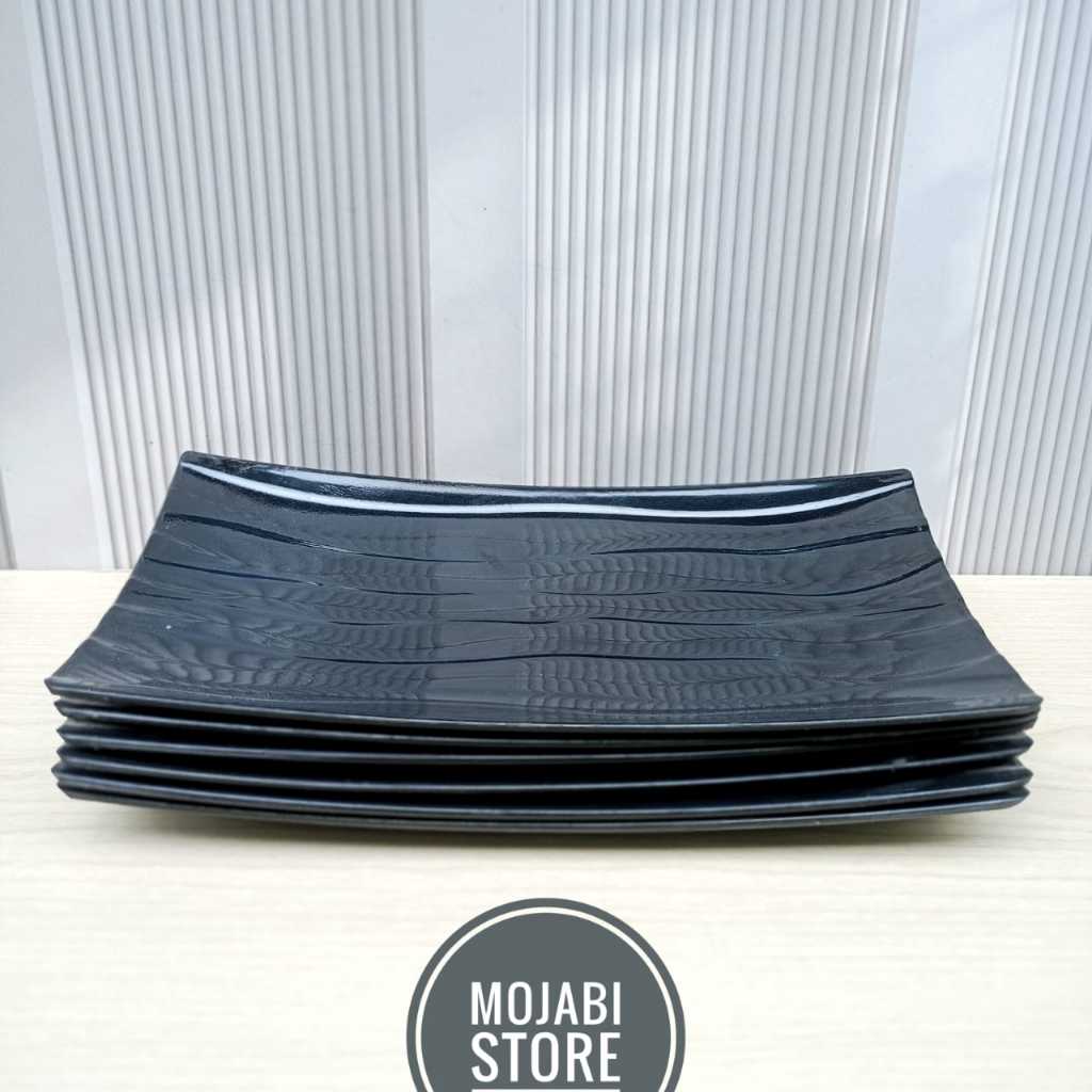Jual 12 PCS PIRING SUSHI MELAMIN ULIR PERSEGI LEBAR 26 CM MODEL PERSEGI ...