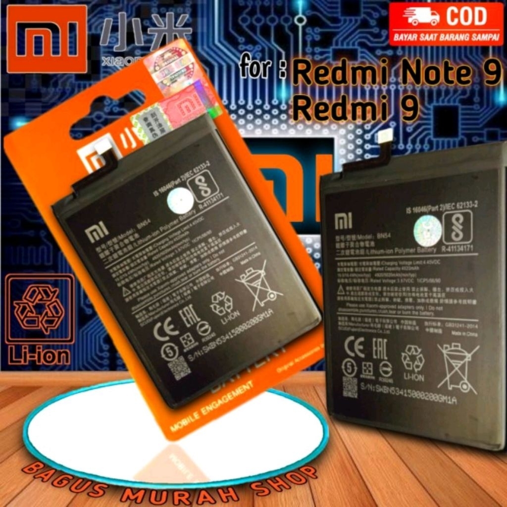 Jual Baterai Batre Battery Xiaomi redmi note 9 / Redmi 9 BN54 Original ...