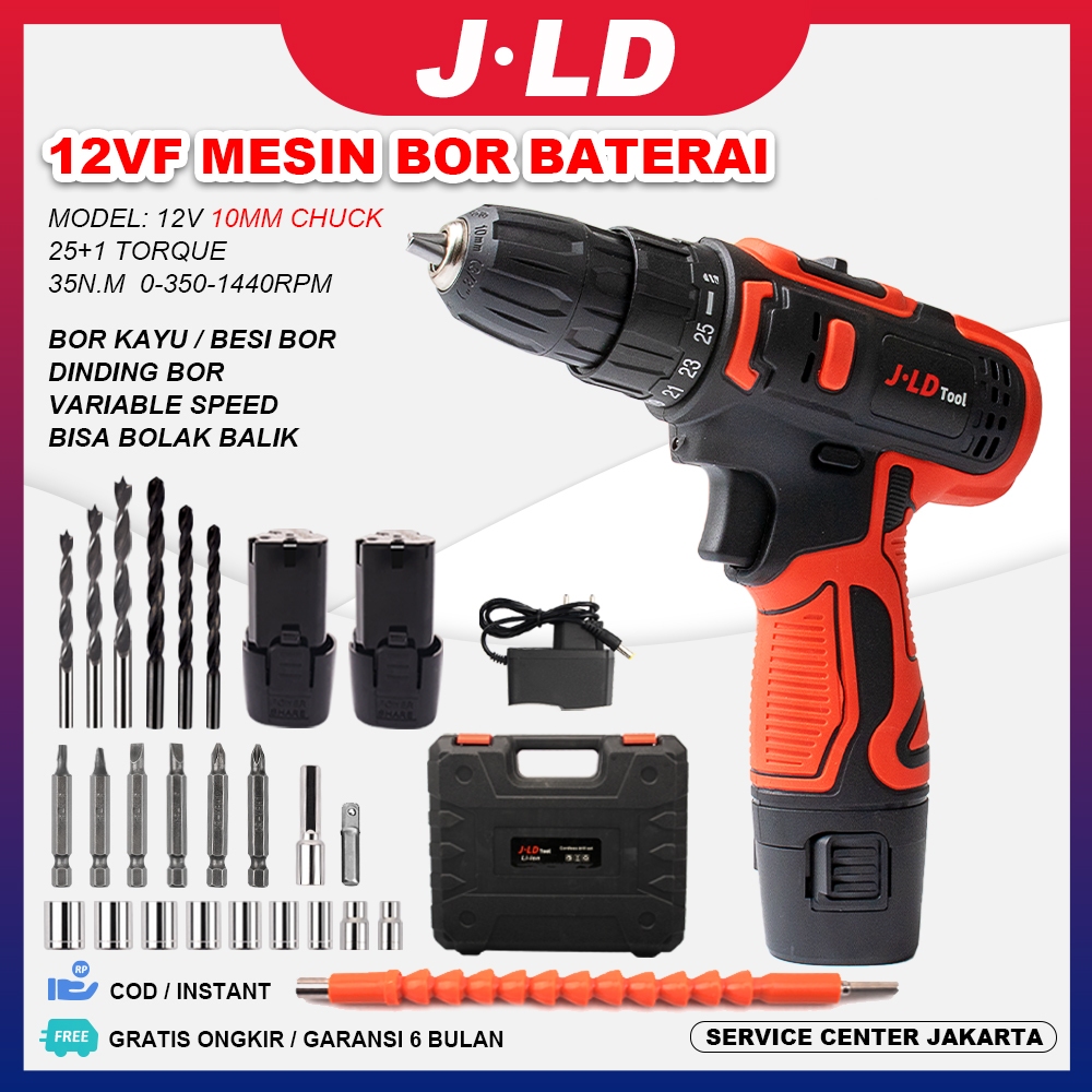 Jual JLD Mesin bor Baterai cas 12vf Cordless drill Mesin impact bor 35N ...