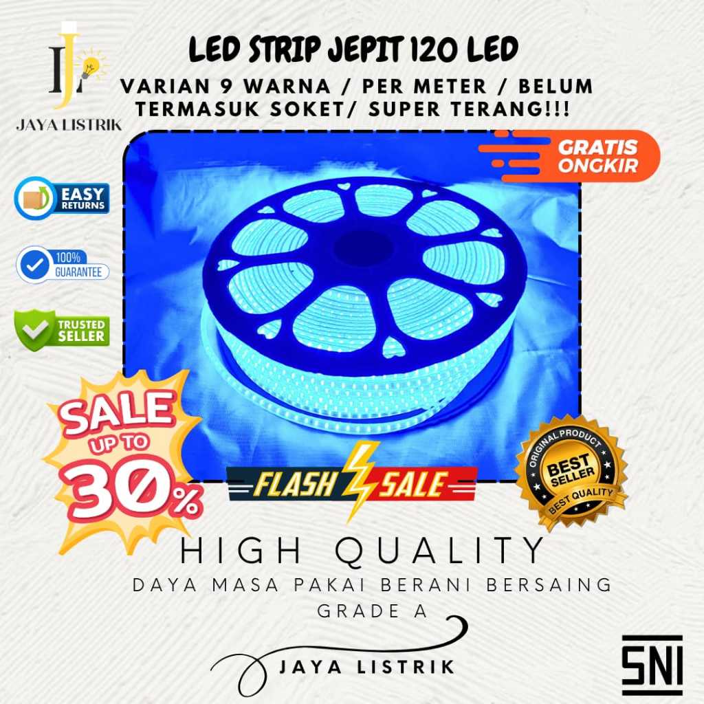 Jual JAYA LISTRIK - LAMPU STRIP MATA 120 LED SELANG POVOS METERAN (1 ...
