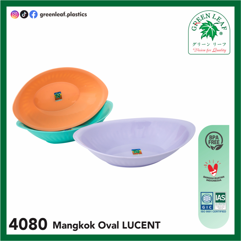 Jual GREEN LEAF Mangkok oval LUCENT 900 ml (4080) | Shopee Indonesia