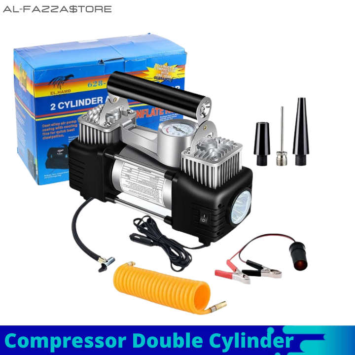 Jual Kompresor 2 Silinder Pompa Ban Compressor Double Cylinder 12V 150 ...