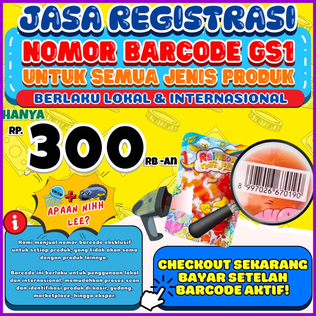 Jual RegistrasiNomorBarcodeGS1Untuk Printer Barcode Citizen GS1 - Barcode GS1 EAN13 untuk Mesin ...