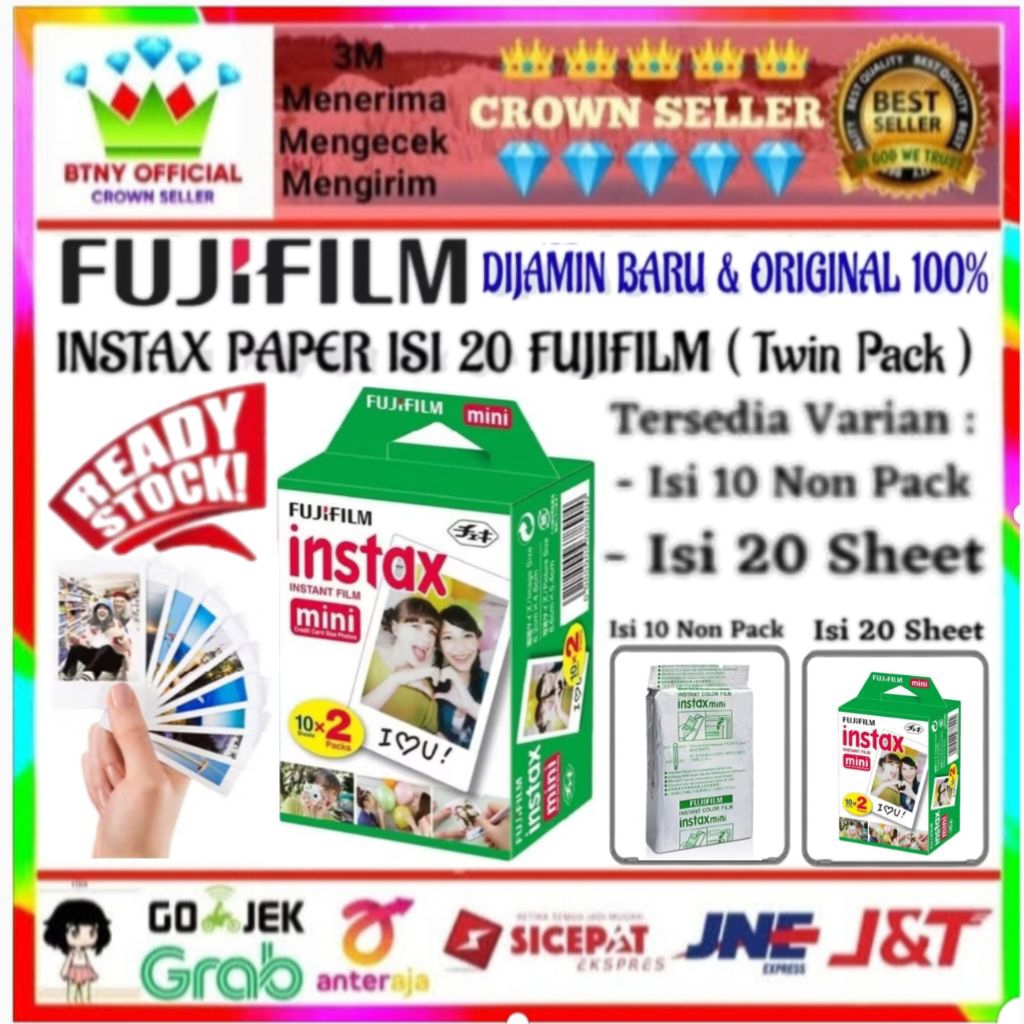 Jual FUJIFILM Instax Mini Paper Polos Refill Polaroid Fuji Film Kertas Photo Refill Card Size ...