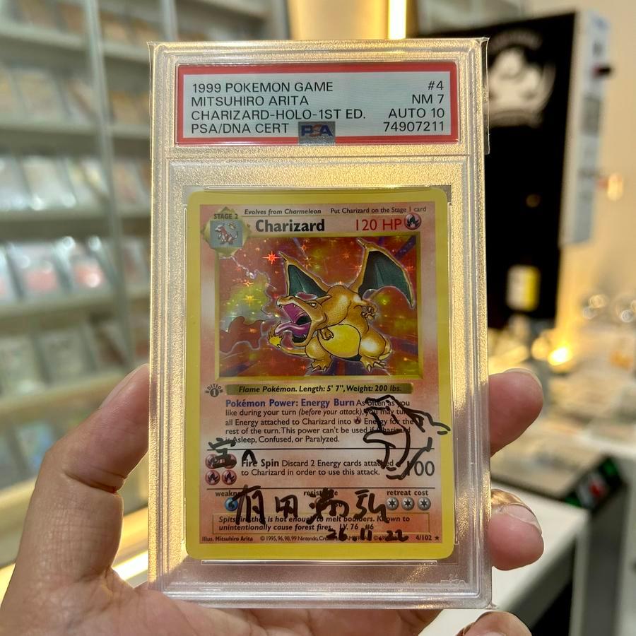 Jual Charizard 1st edition shadowless PSA 7 AUTO 10 mitsuhiro arita ...