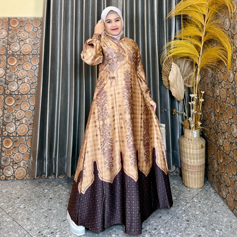 Jual Gamis Amanda Shofia Motif Armani Silk Printing Tidak Luntur Dan ...