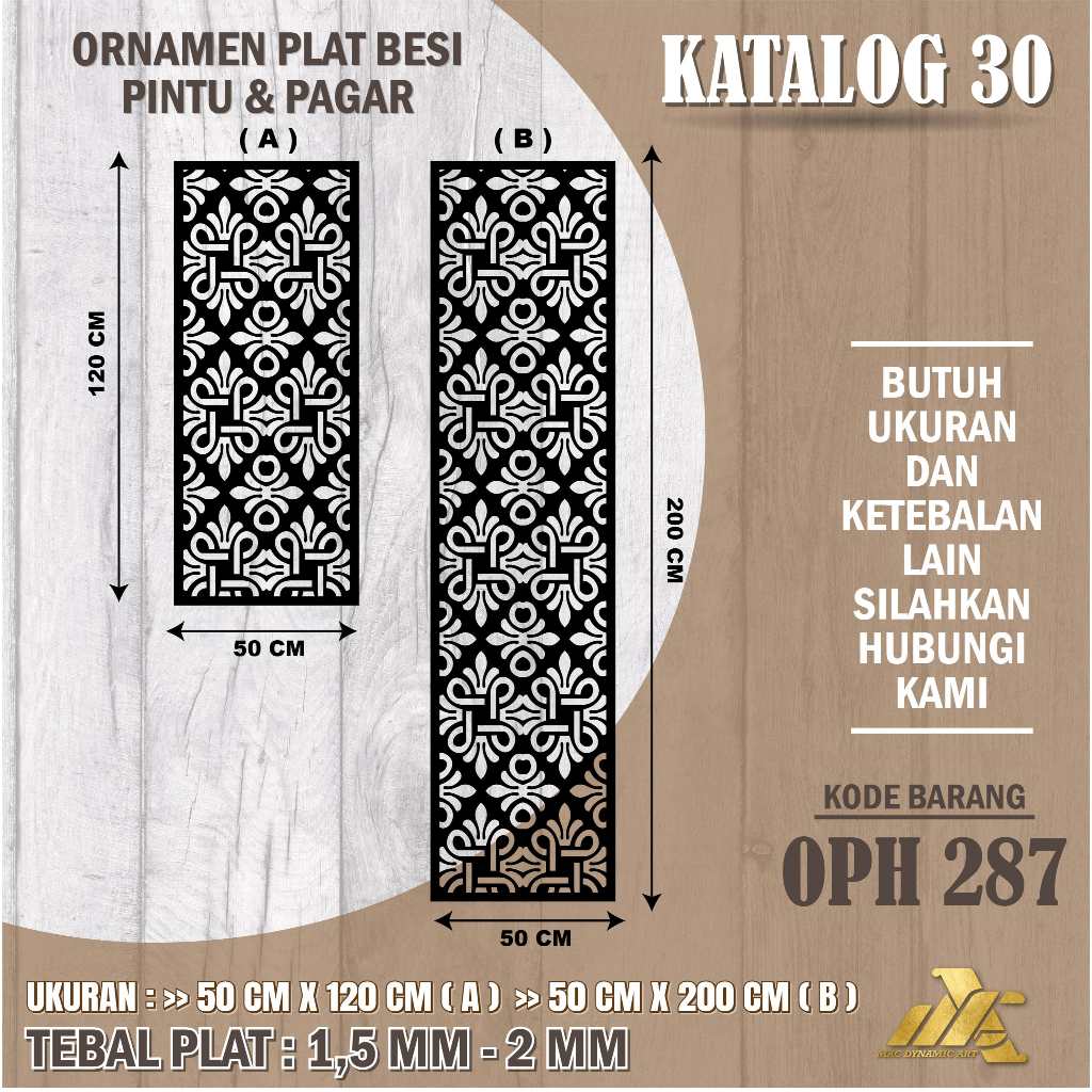 Jual Laser Cutting Plat Besi Ornamen Pintu dan Pagar Tebal 1,5mm 2mm ...
