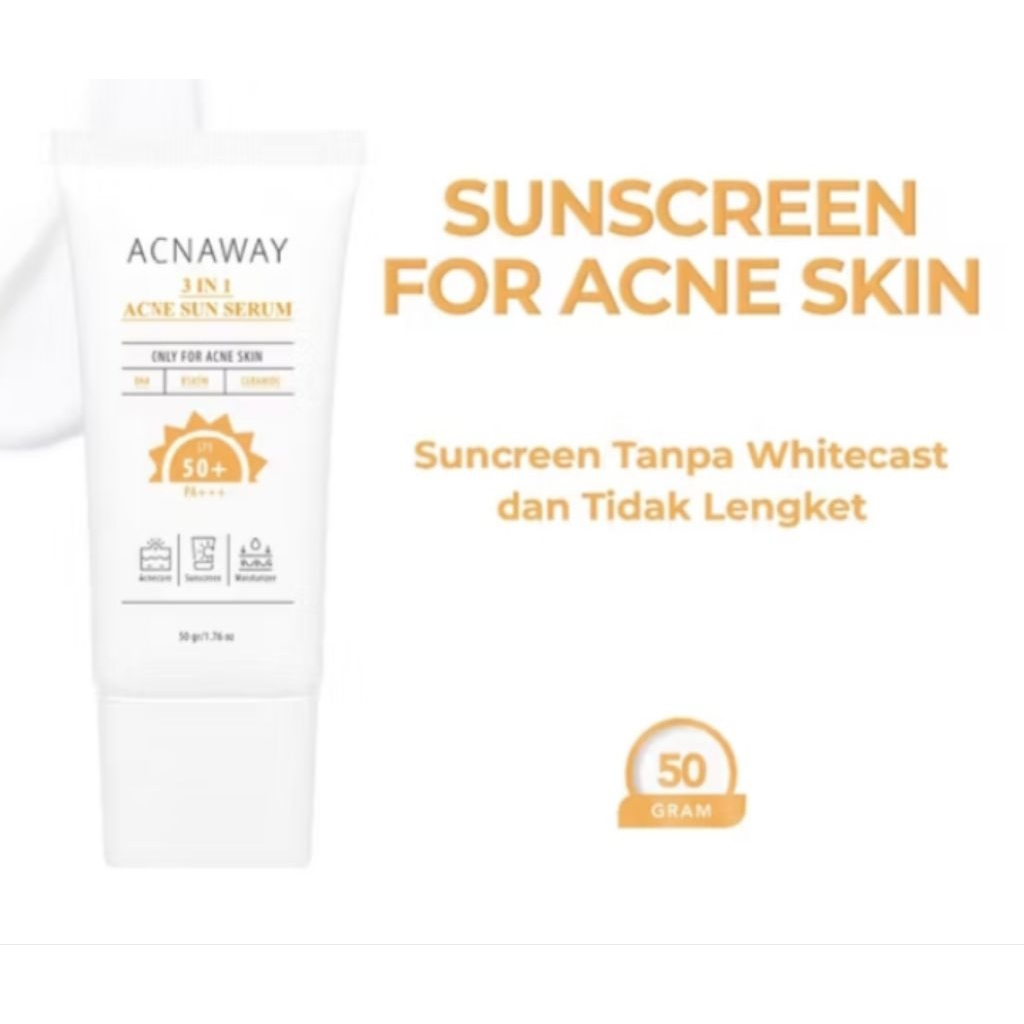 Jual Acnaway 3in1 Acne Sun Serum- Sunscreen for Acne Skin | Shopee ...
